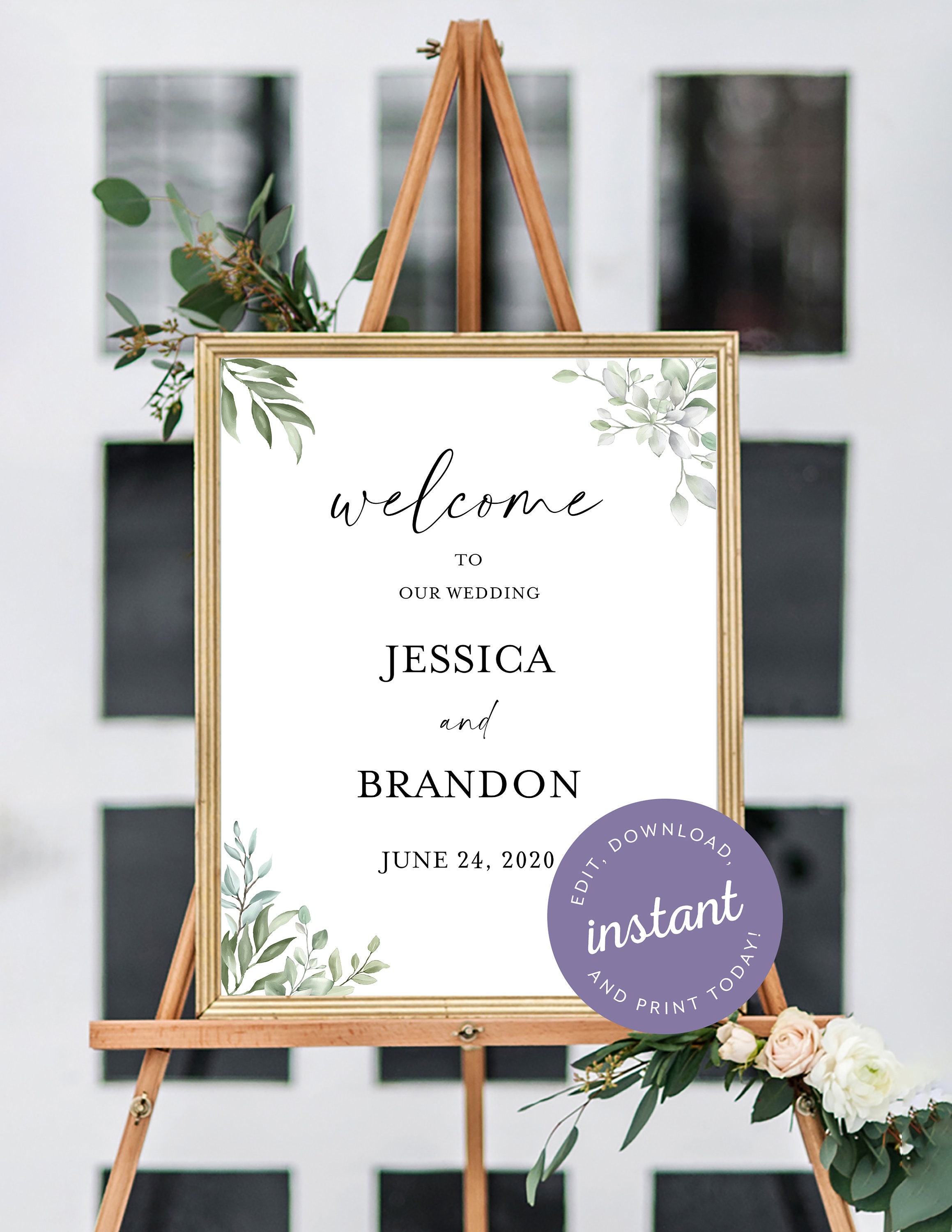 MELANIE Rustic Welcome Sign Template Boho Welcome Sign Instant Download ...