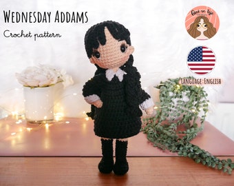 Wednesday Addams Amigurumi Crochet Pattern PDF - Etsy
