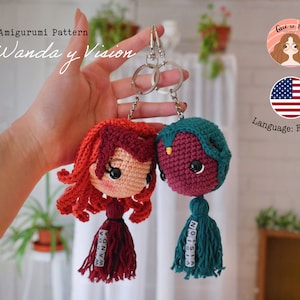 Amigurumi Crochet Pattern Wanda & Vision Keychain - Etsy