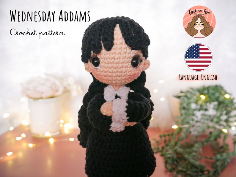 Wednesday Addams Häkelanleitung (PDF) - Etsy.de