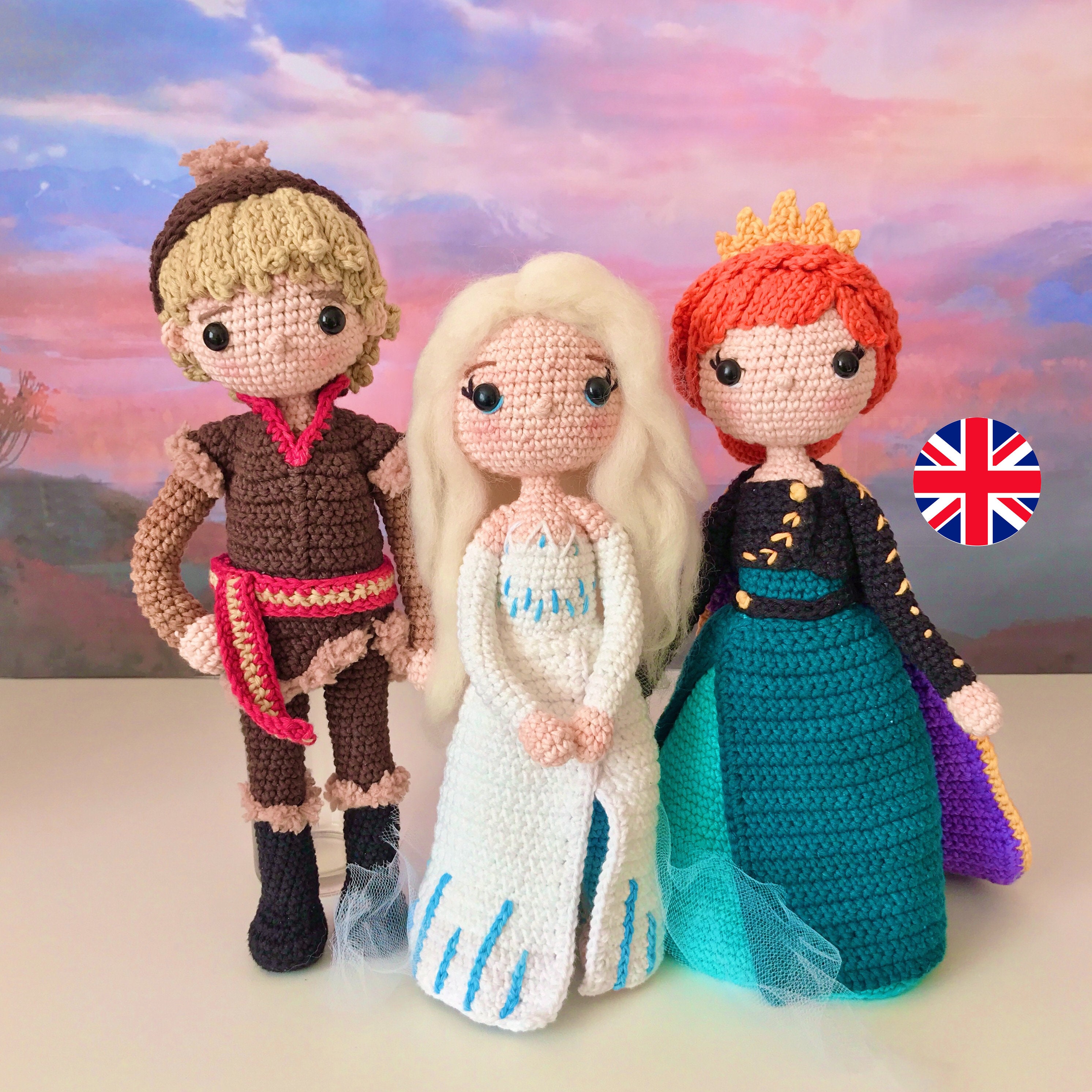 Kristoff Anna and Elsa Amigurumi Pattern - Etsy Canada
