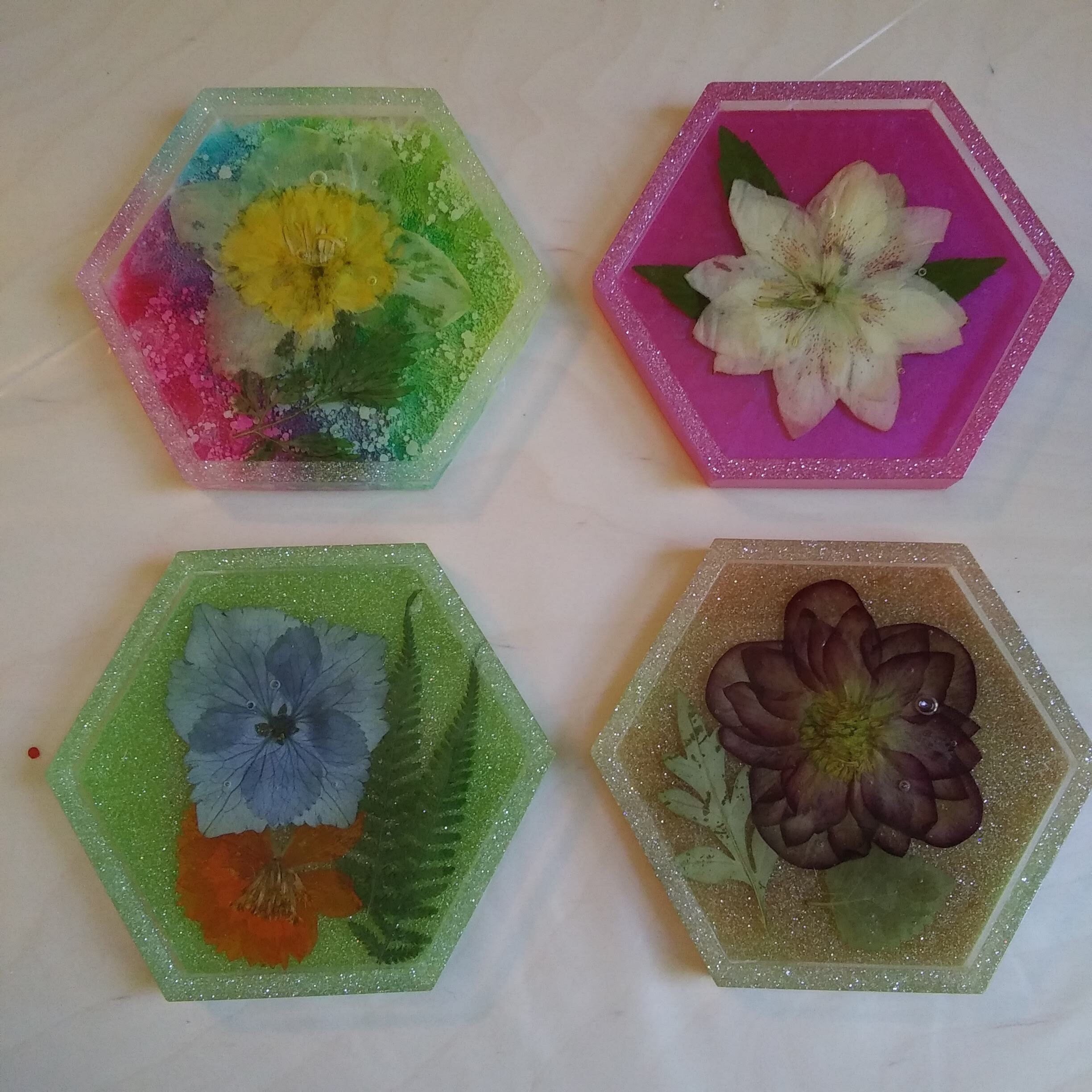 Spring Flowers Coasters, Set of 4 - Etsy