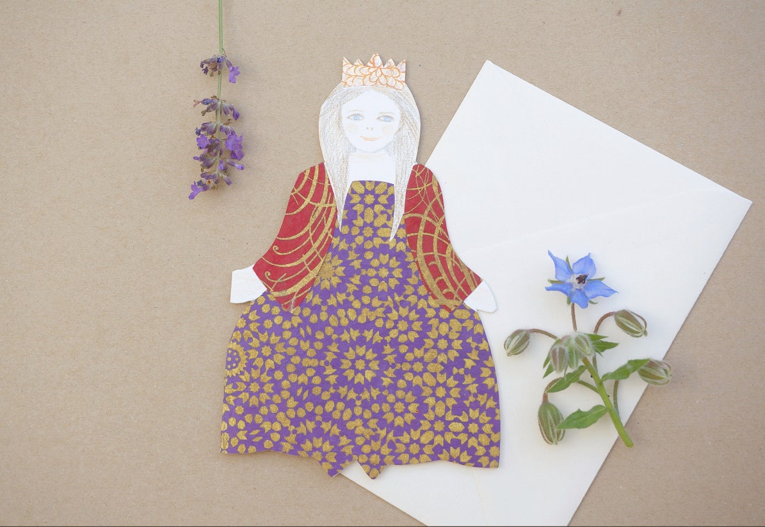 Folding Card for a Birthday Princess Folding Card for - Etsy