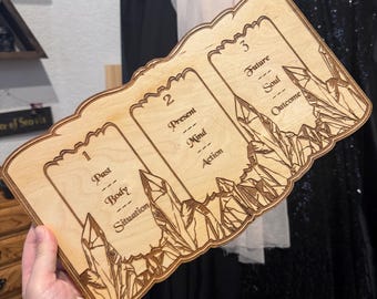 Tarot Board, Original Wooden Tarot Reading Board Three Card Spread ...