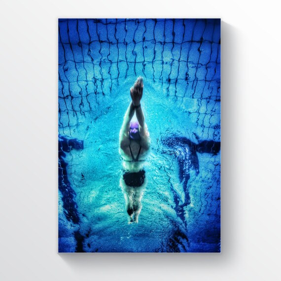 Swimming Wall Art Underwater Poster Swimmer Gift Swimming | Etsy