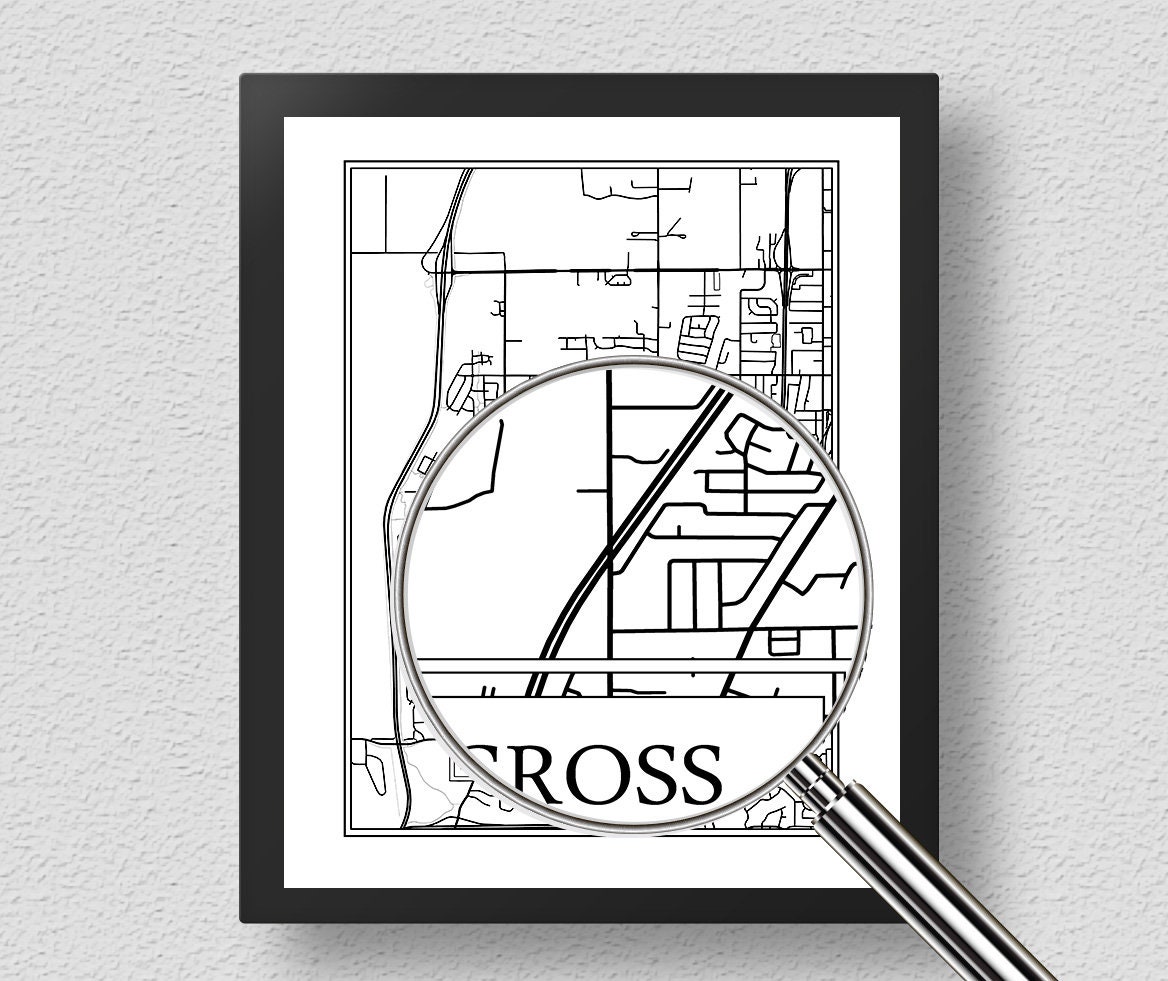 Woods Cross City Map Detailed Woods Cross Wall Art Woods Cross Print ...
