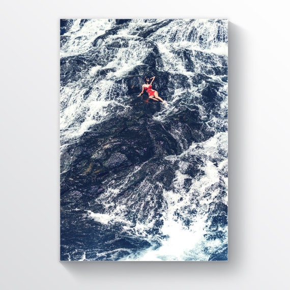 Waterfall Art Print Waterfall Poster Waterfall Decor Adventure | Etsy