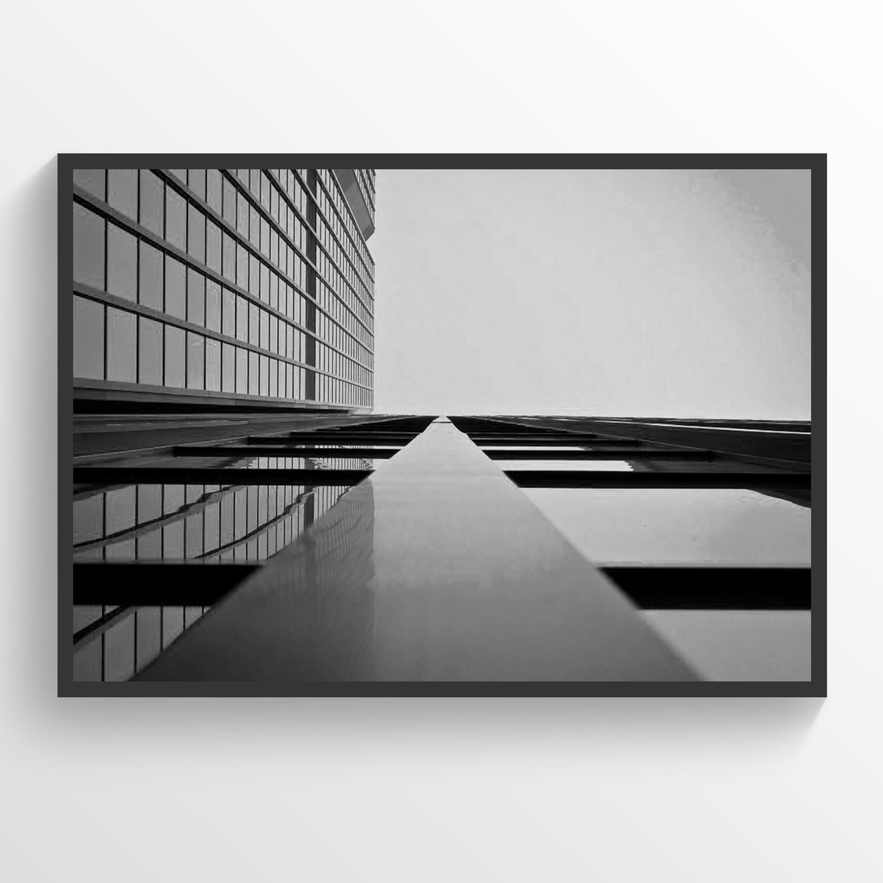 Architecture Poster Modern Building Print Skyscraper Blue Building ...