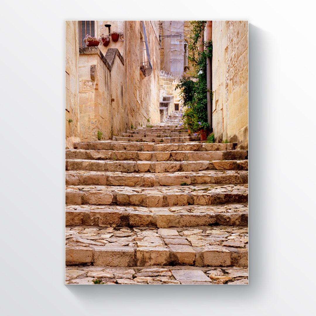 Stairs Poster Ascent Scale Staircase Poster Ancient Sassi Wall Art - Etsy