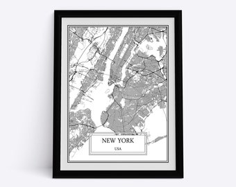 TRANSPARENT New York City Map Detailed New York Map New York Wall Art ...