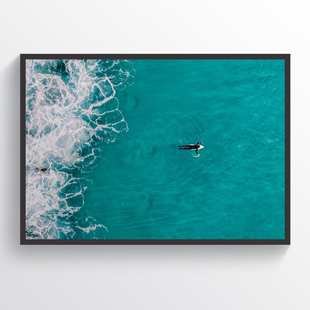 Blue Beach Surf Travel Surfer Drone View Ocean - Etsy