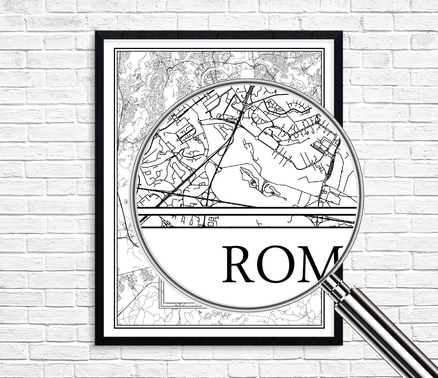 Rome City Map Detailed Rome Map Rome Wall Art Rome Print Rome Poster ...