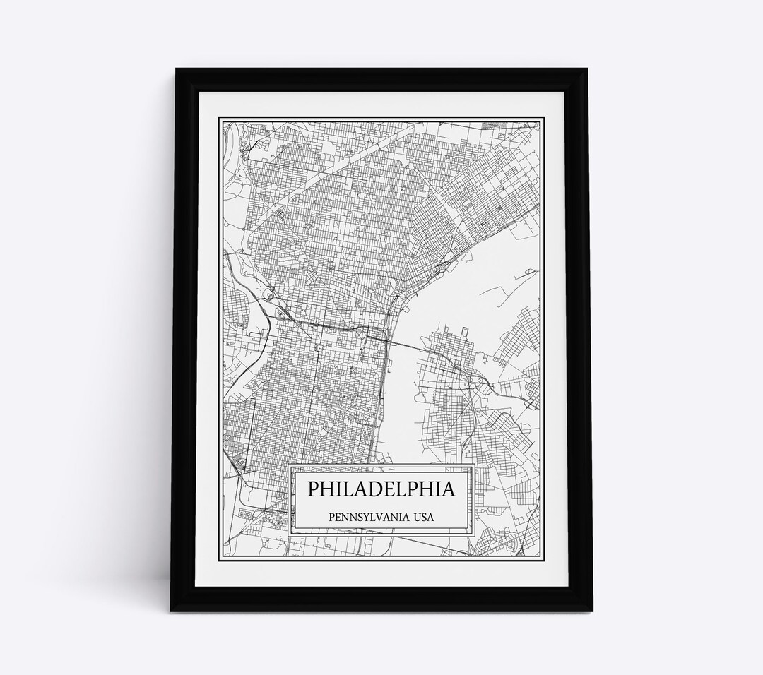 Philadelphia City Map Philadelphia Wall Art Philadelphia Map ...