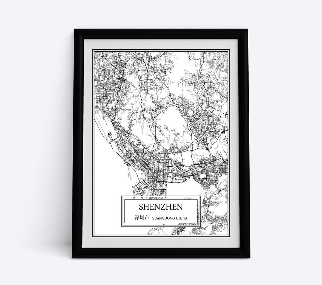 Shenzhen City Map Detailed Shenzhen Map Shenzhen Wall Art Shenzhen Map ...