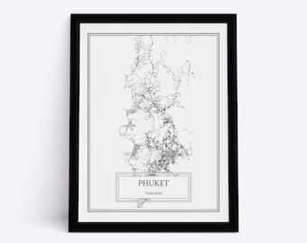 TRANSPARENT Phuket City Map Detailed Phuket Map Phuket Wall Art Phuket ...
