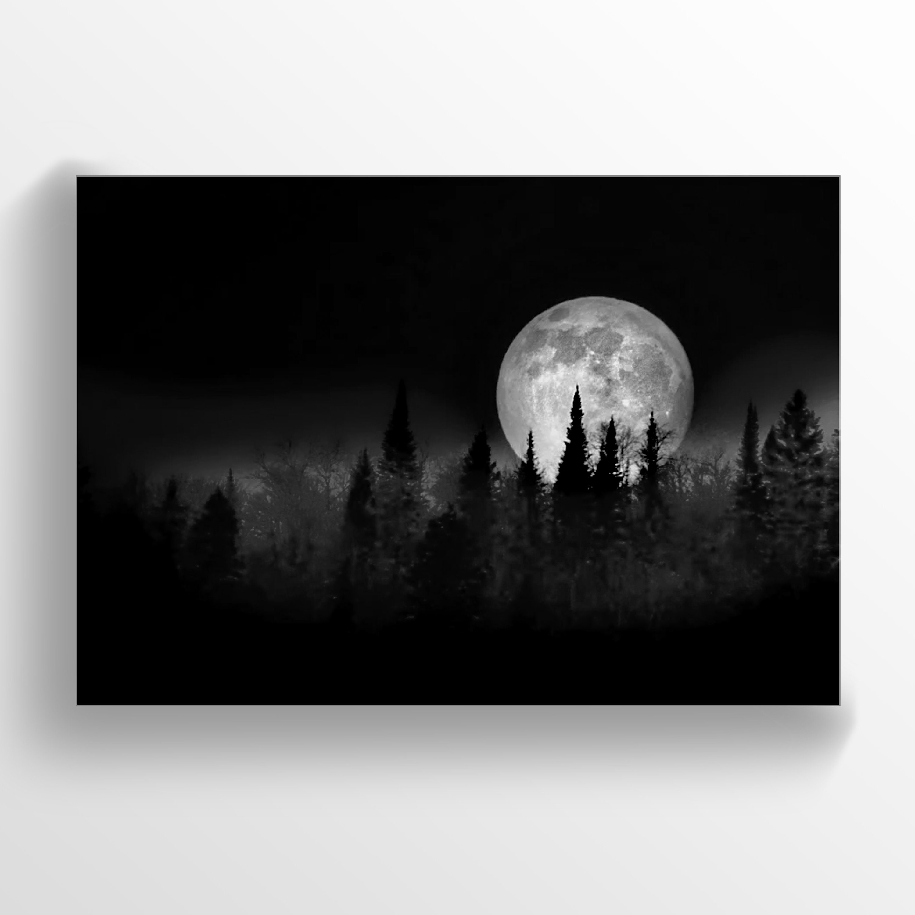 Moon Print, Moon Wall Art, Moon Poster, Full Moon Phase,gold Moon, La ...