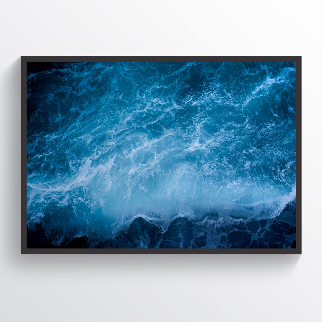 Dark Ocean Poster, Sea Water Print, Ocean Waves Poster, Ocean Wall Art ...