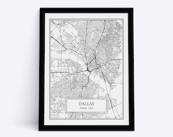 TRANSPARENT Dallas City Map Detailed Dallas Map Dallas Wall Art Dallas ...