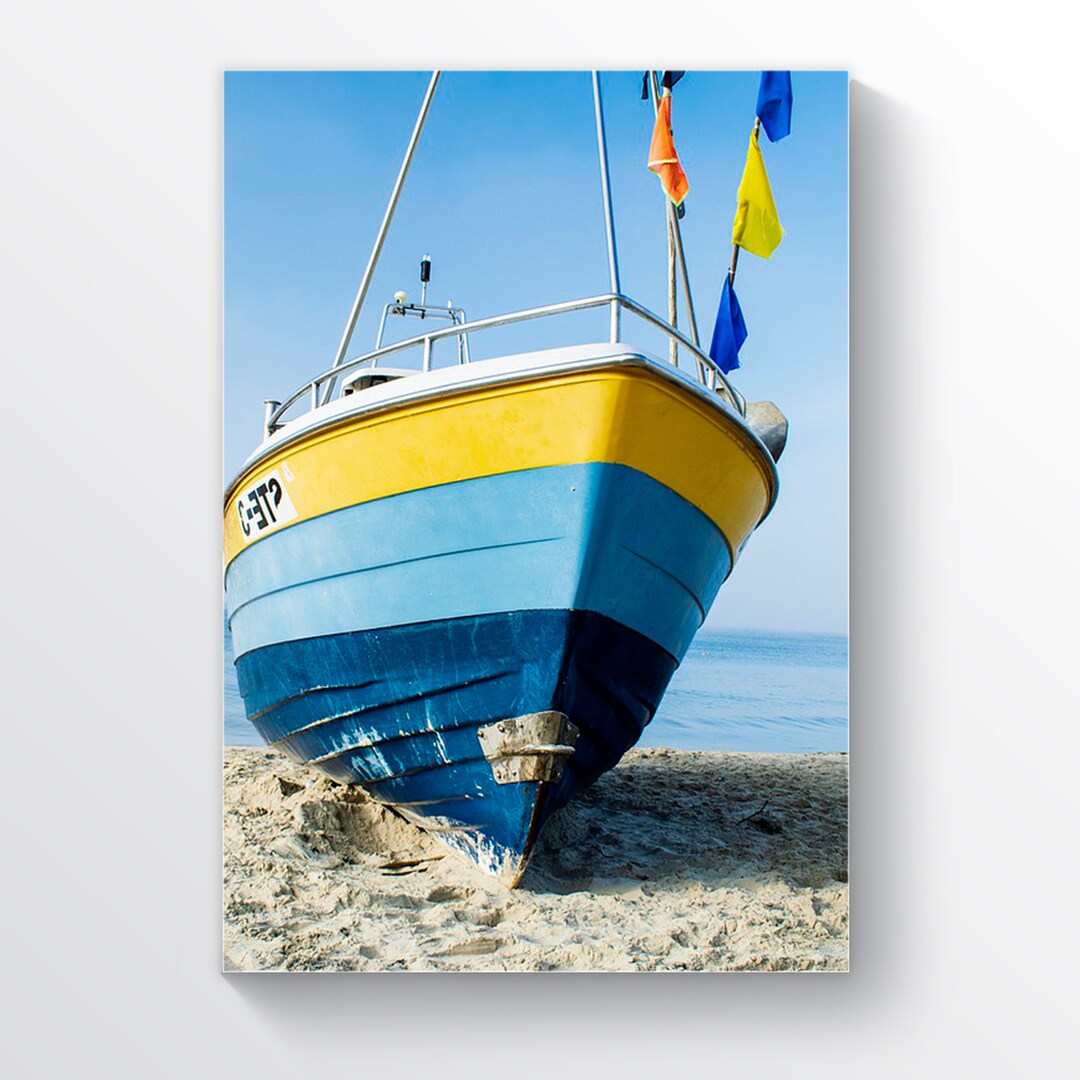 Ocean Print, Blue Ocean Poster, Home Decor, Boat Photo, Sea Poster ...