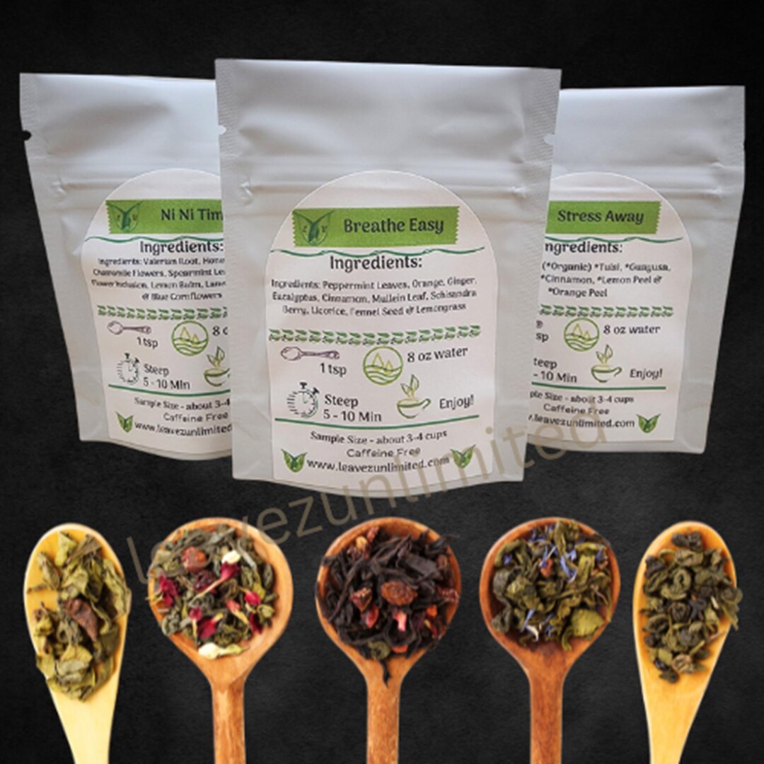 Loose Leaf Tea Sample Set: Herbal Tea Gift - Etsy
