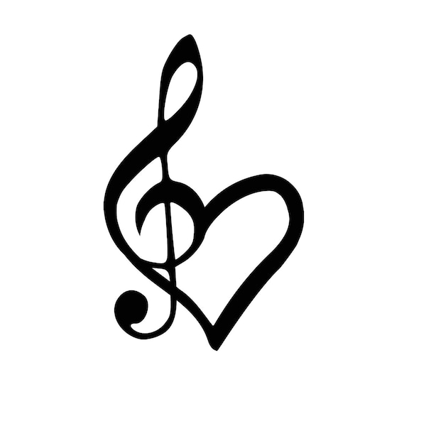 Heart Music Notes - Etsy