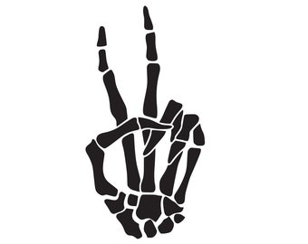 Skeleton Hand Drawing Peace