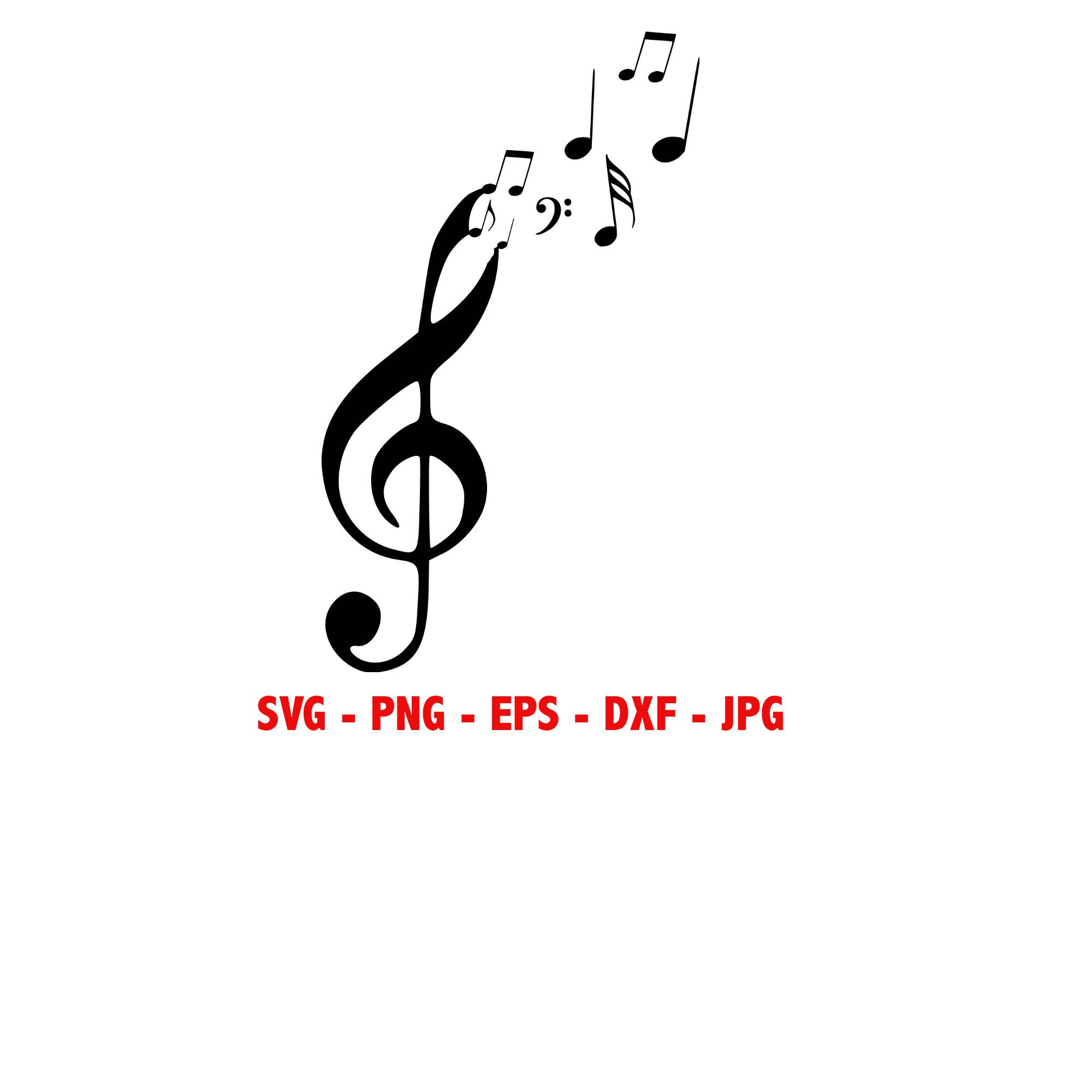 Musical Notes Floating Instant Download SVG PNG EPS Dxf - Etsy