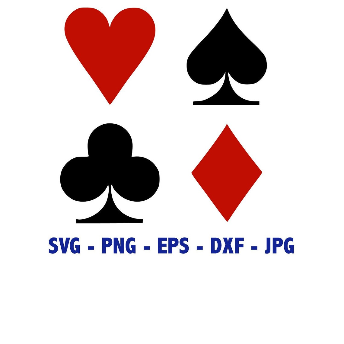 Play Card Suits SVG PNG EPS Dxf Jpg Digital Download - Etsy Canada