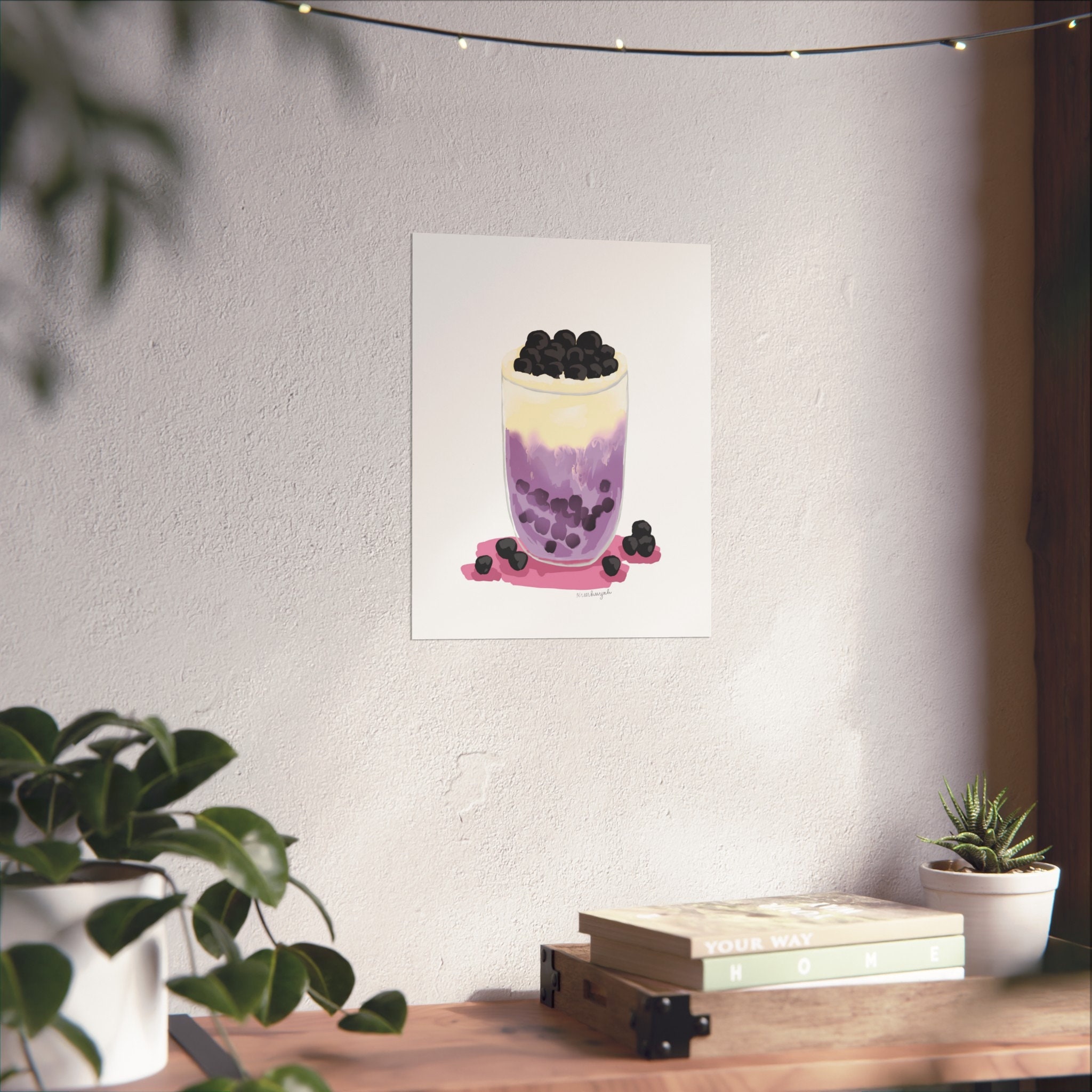 Taro Boba Milk Tea - Matte Poster | Wall Art | Living Room Kitchen ...