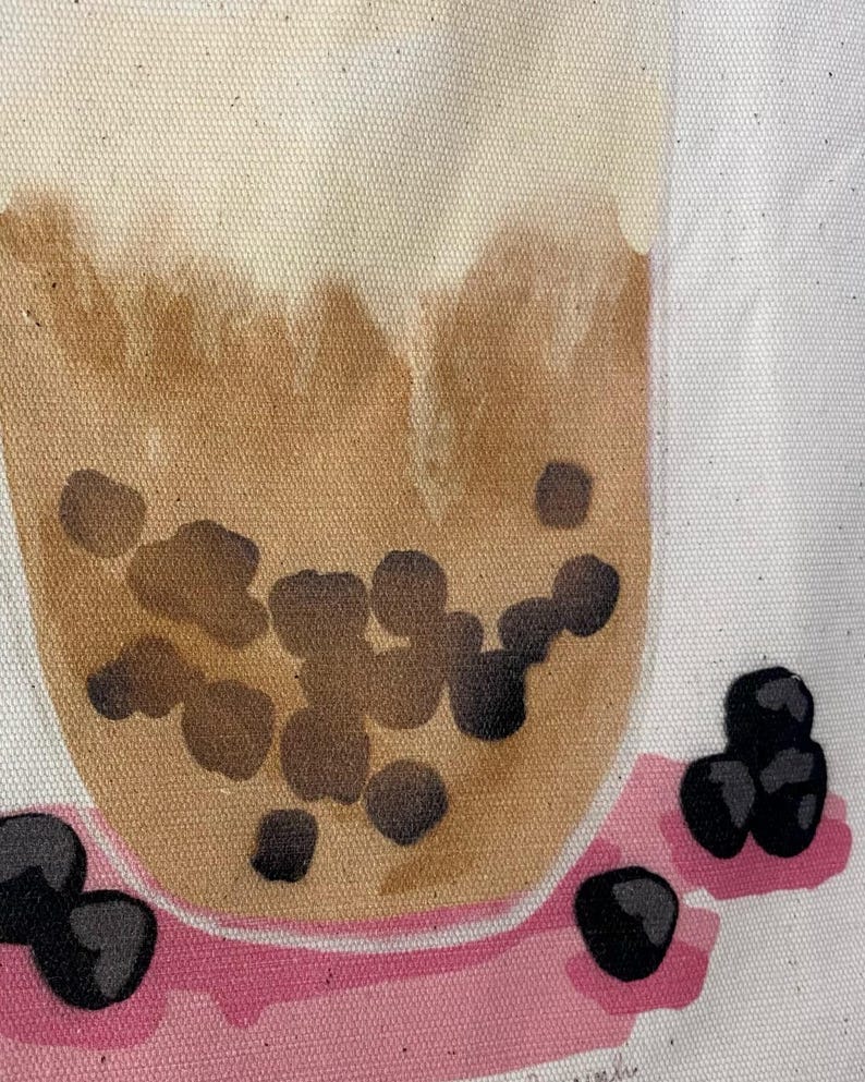 Classic Boba Milk Tea - Organic Canvas Tote | Eco-friendly, Reusable ...