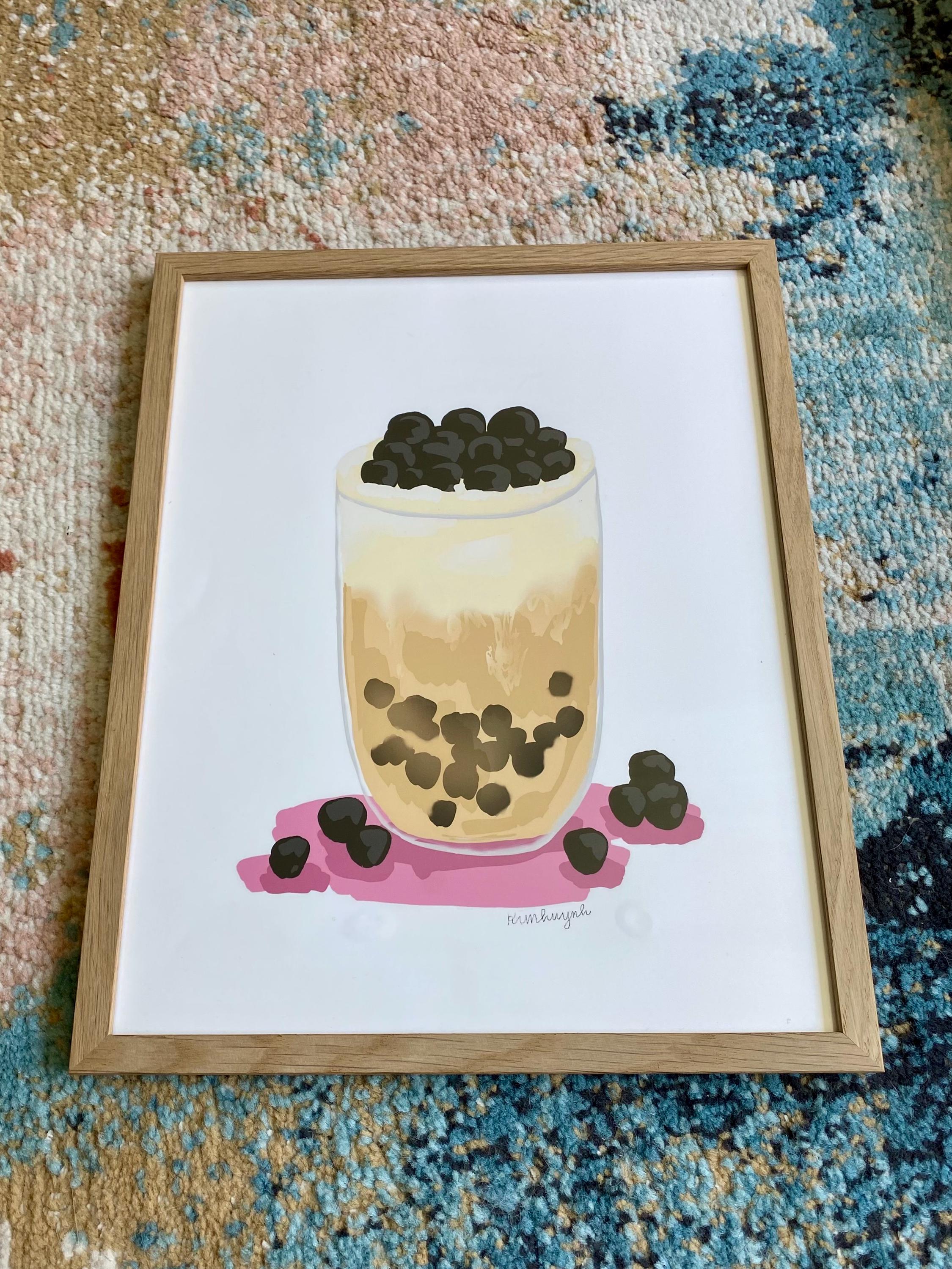 Boba Milk Tea - Matte Poster | Wall Art | Living Room Kitchen Decor ...