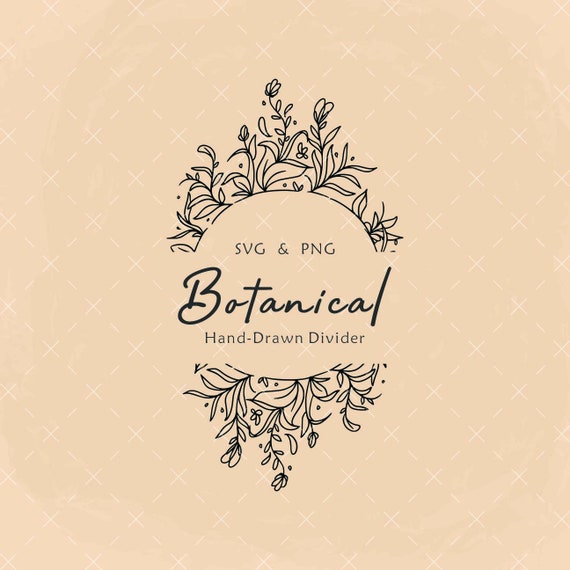 Wedding Botanical Divider SVG & PNG Hand Drawn Floral Text | Etsy