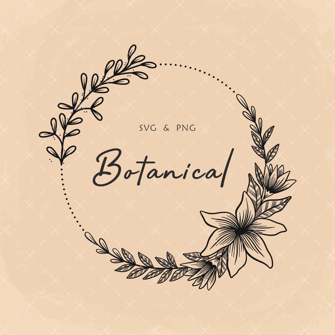 Botanical Frame SVG & PNG, Floral Frame, Flourish Wreath, Monogram ...
