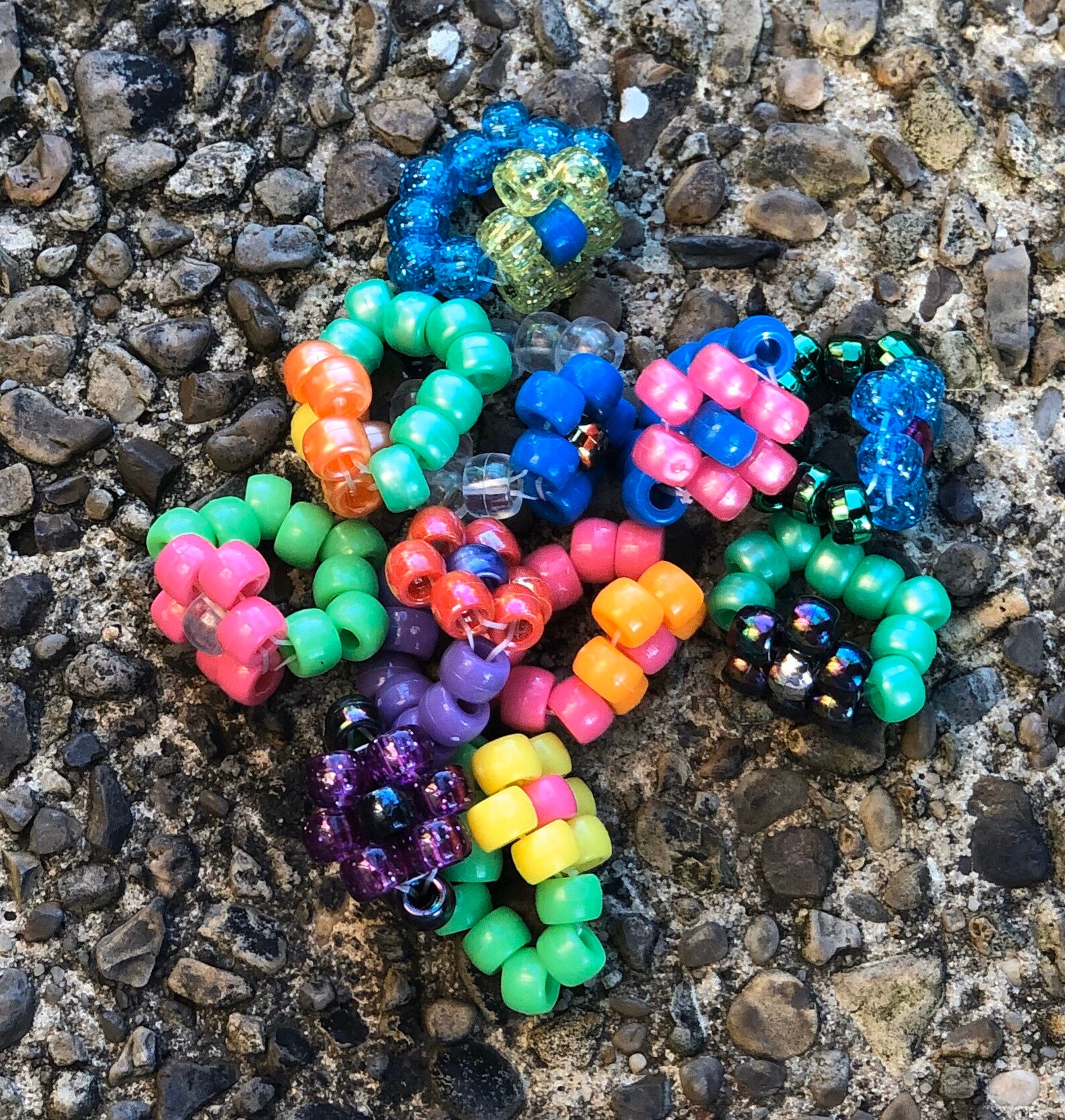 Pony Bead Flower Ring - Etsy