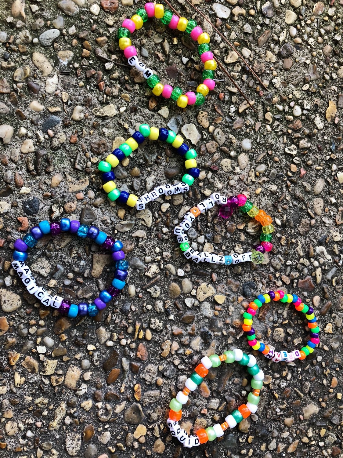 SINGLE Kandi Bracelet - Etsy UK