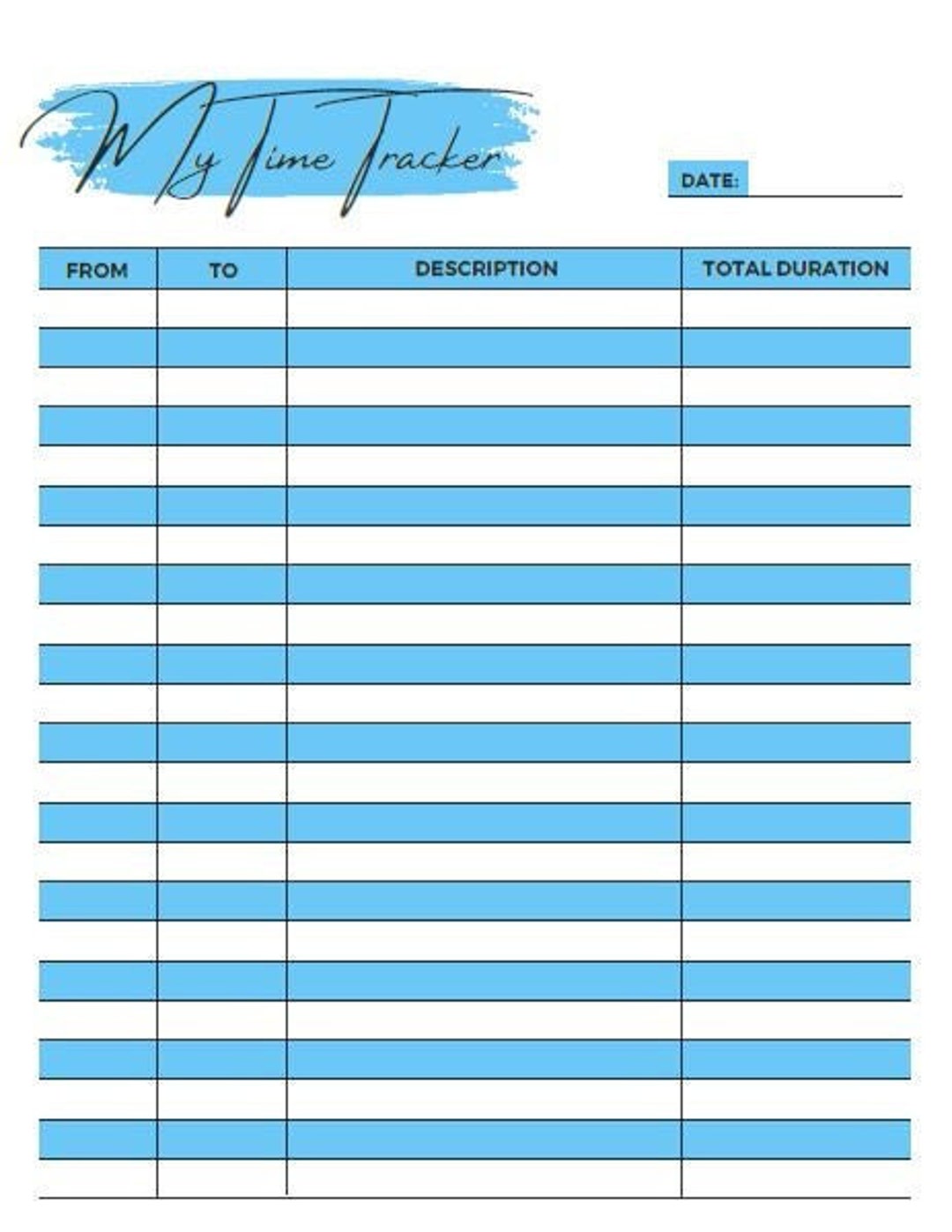 Ready-to-print Daily Time Tracker To-do-list .pdf - Etsy