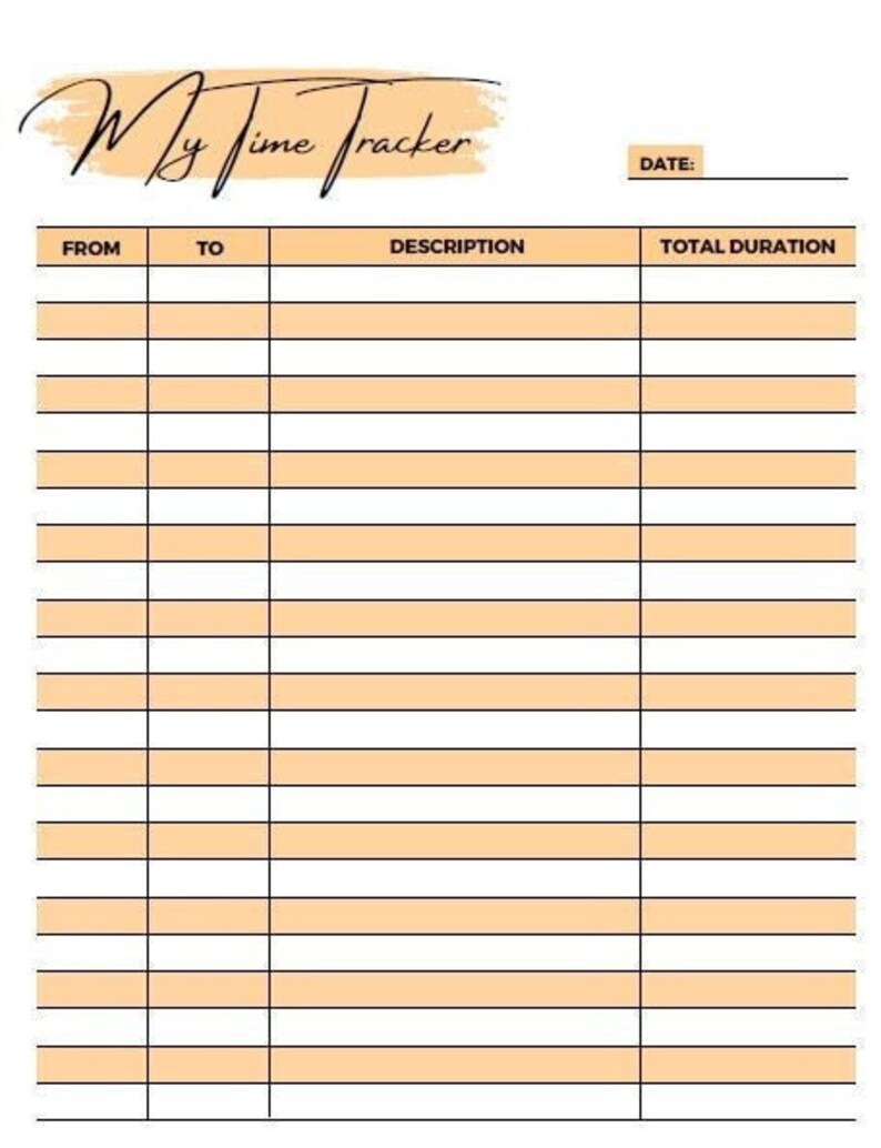 Ready-to-print Daily Time Tracker To-do-list .pdf - Etsy