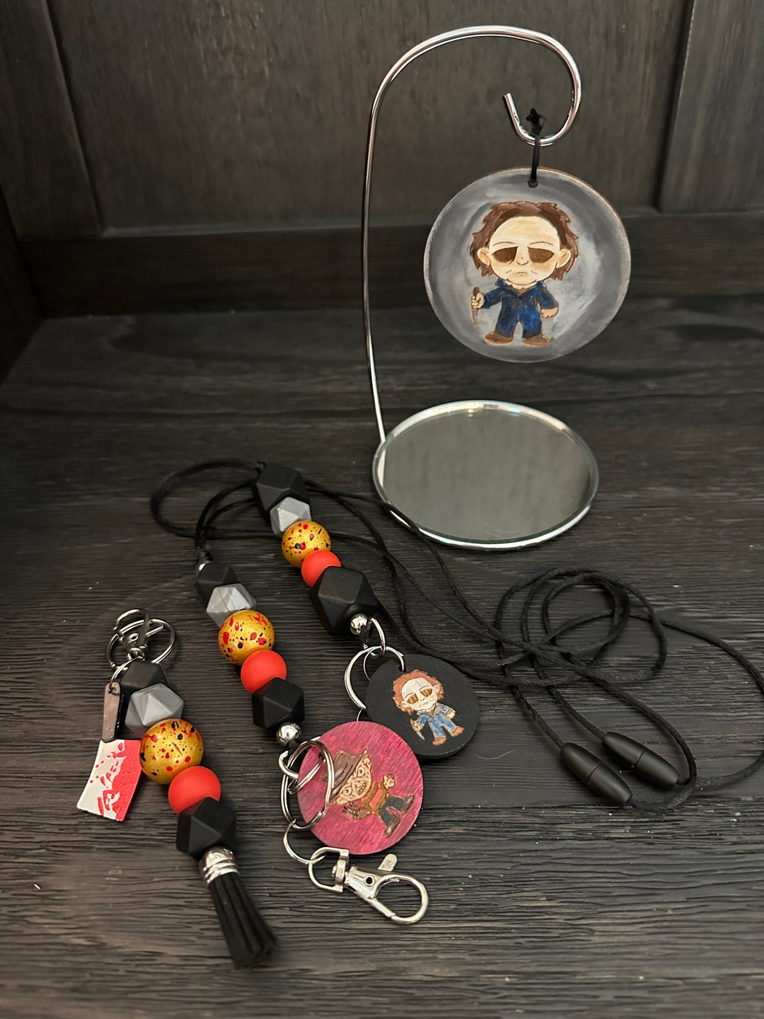 Slasher Keychain Bag Accessory & Charm / Lanyard With Disc / Painted ...