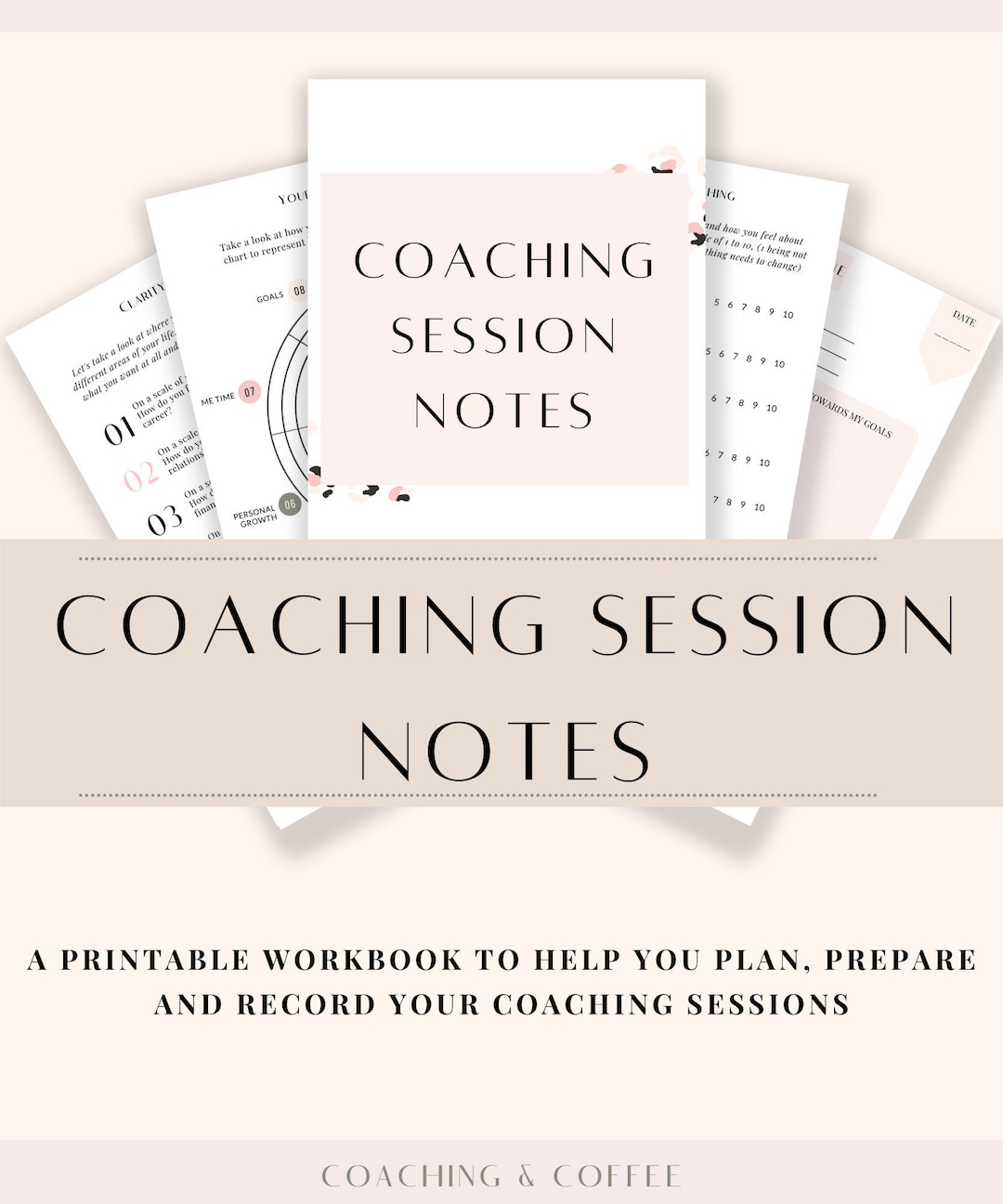 Coaching Session Notes Printable Workbook, Goal Planner, Life Chart ...