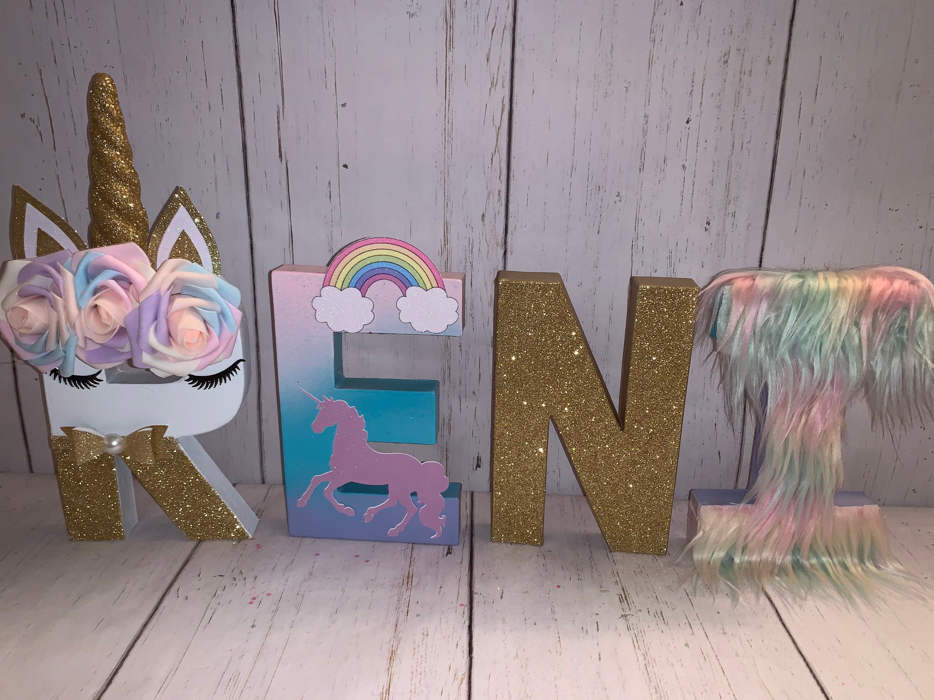 Unicorn Letters - Etsy
