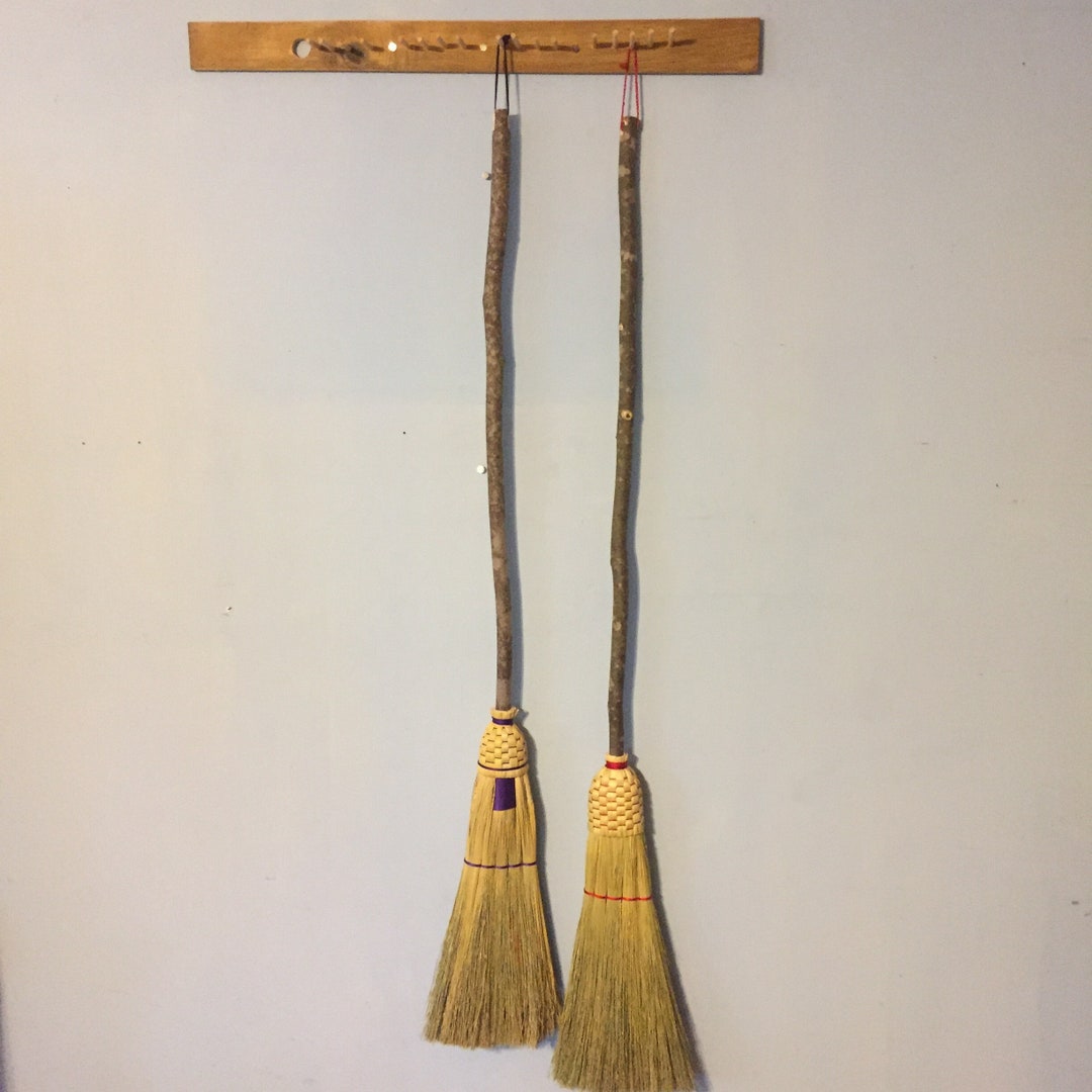 Kitchen Broom Full Sized (with Bark on Handles) - Etsy