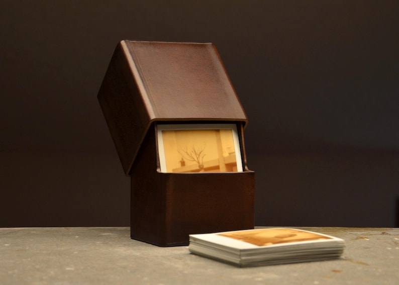 Handmade Leather Polaroid Film Box, Holds 80 Frames Sx70 Analog Photos ...