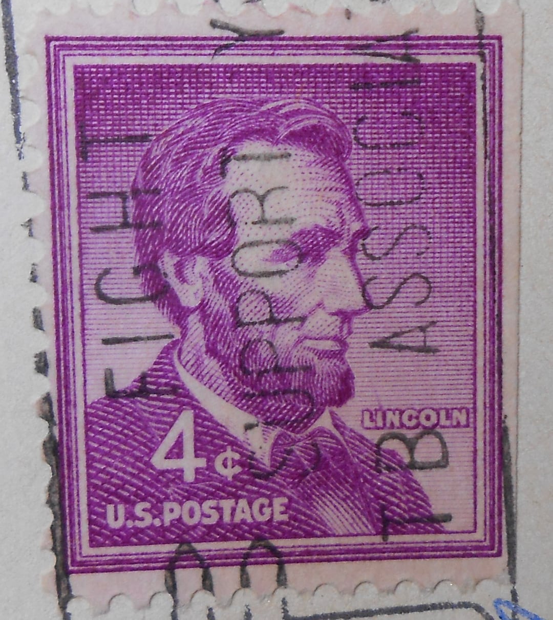 Purple Lincoln 4 Cent Stamp - Etsy