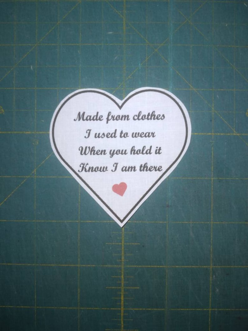 Memory Heart Patches 3 X 3 Quilt Shirt Memory Bear - Etsy