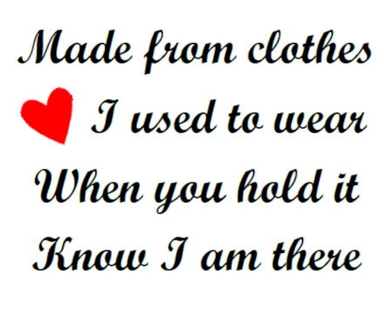 Memory Shirt Quilt Label With Poem - Set of 4 - Small Label Quilt Shirt ...