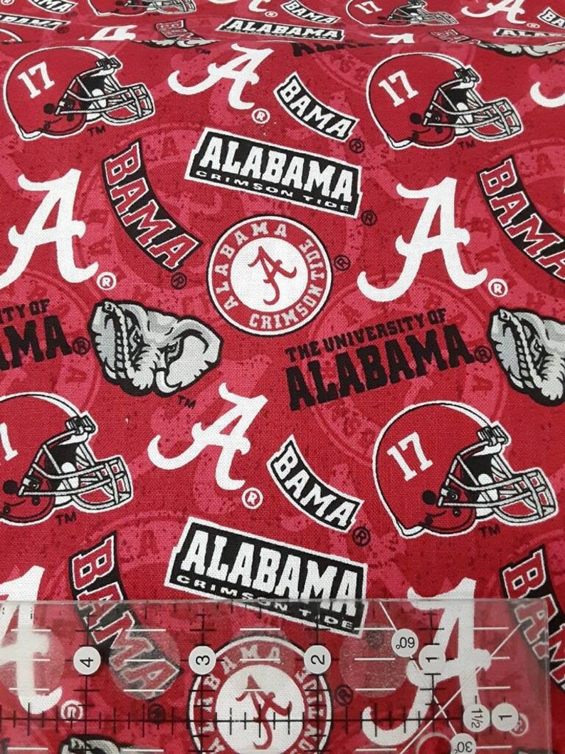 University of Alabama Crimson Tide Fabric by the Yard - Etsy