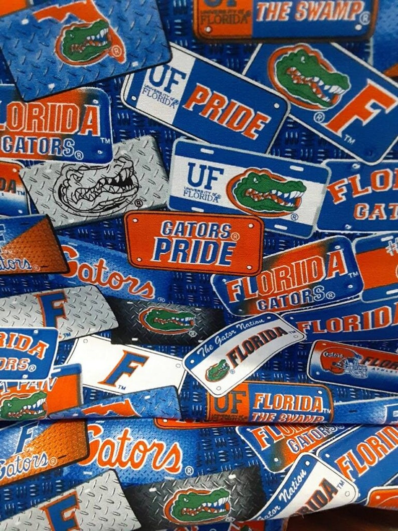 University of Florida Gators License Plate Fabric by the Yard - Etsy