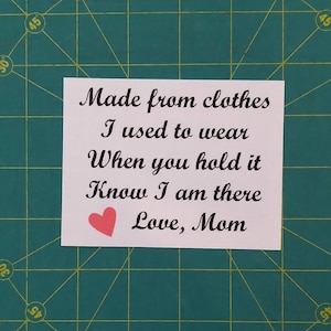 Custom Memory Label With Poem | 4” X 3” - Etsy