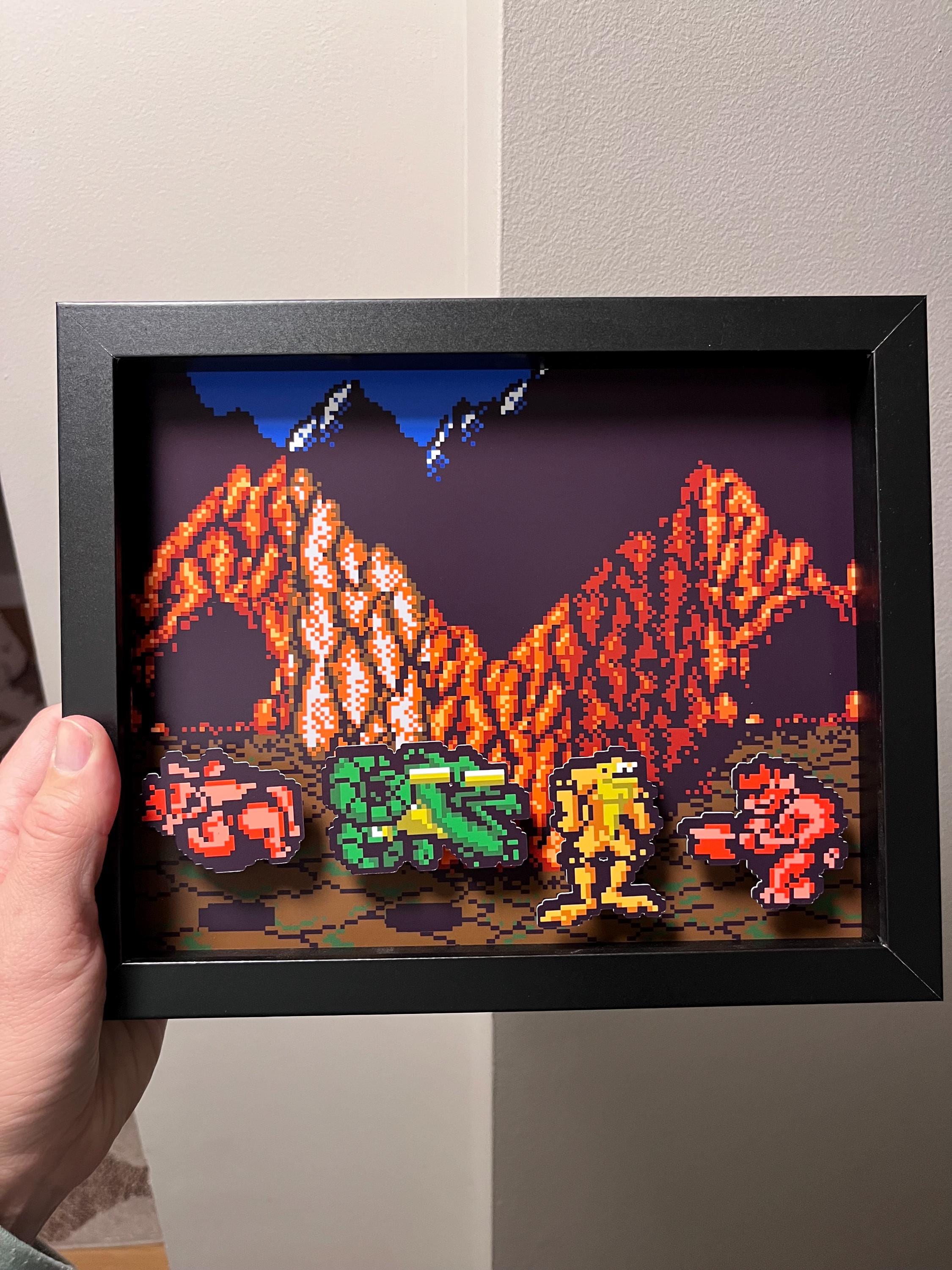 Battletoads NES Shadowbox | Retro Gaming Decor | 3D Wall Art | Classic ...