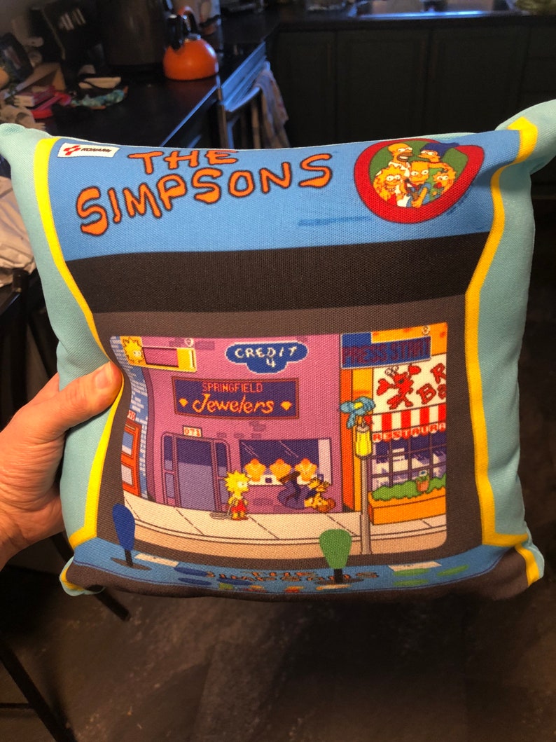 The Simpsons the Simpsons Arcade Game Spun Polyester Square | Etsy
